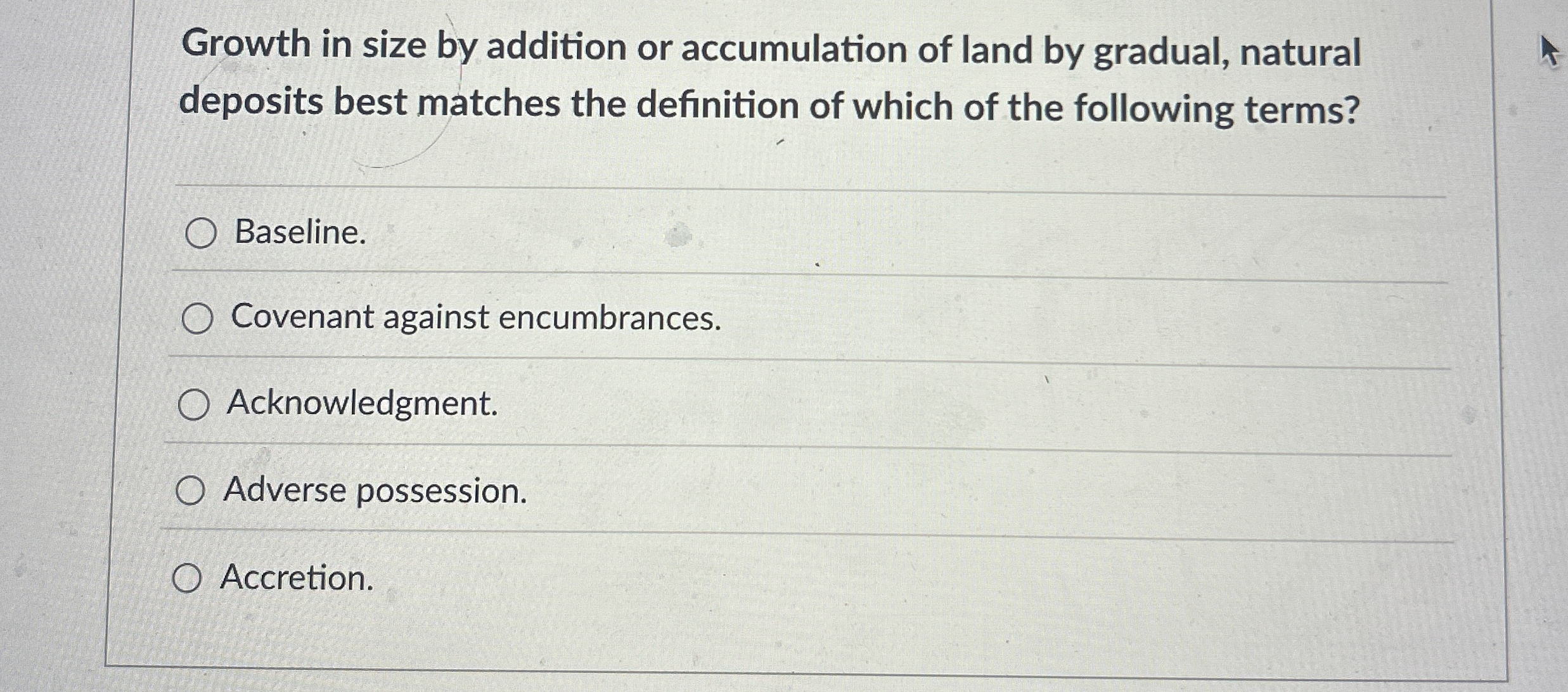 Solved Growth in size by addition or accumulation of land by | Chegg.com