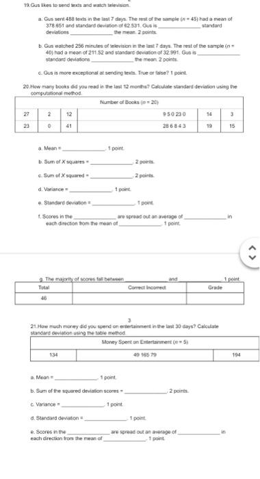 Solved 19. Gus thes to send texts and watch teievision. a. | Chegg.com