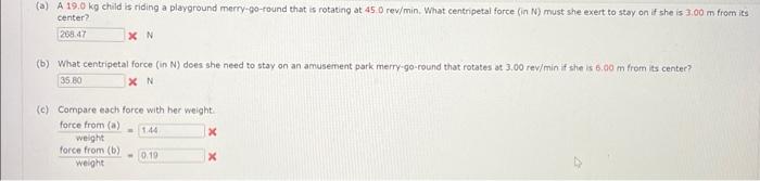 Solved (a) A 19.0 kg child is riding a playground | Chegg.com