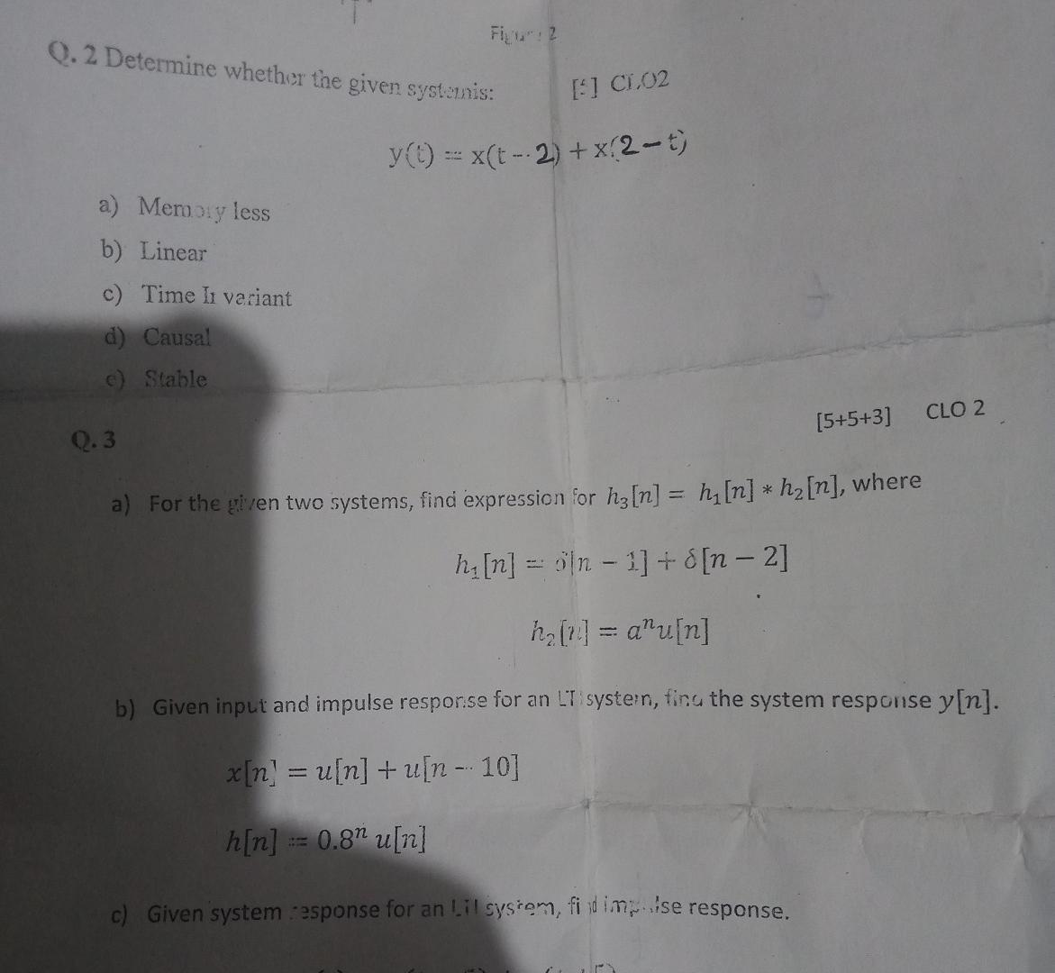 Solved this is signal and system questions solve these | Chegg.com