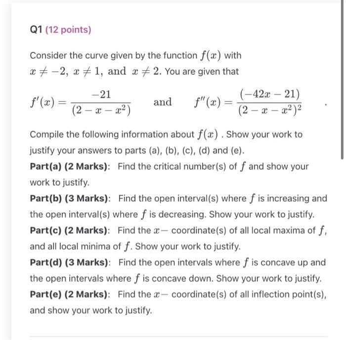 Solved Q1 (12 points) Consider the curve given by the | Chegg.com