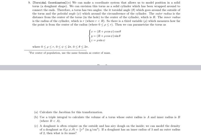 9. [Toroidal Coordinates] (∗) We can make a | Chegg.com