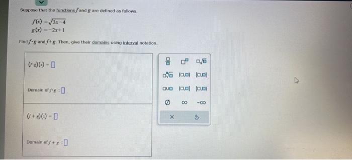Solved Suppose that the functions fand g are defined as | Chegg.com