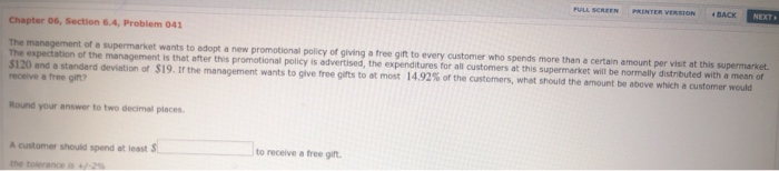 Solved FULL SCREEN PRINTER VERSTON 4 BACK NEXT Chapter 06, | Chegg.com