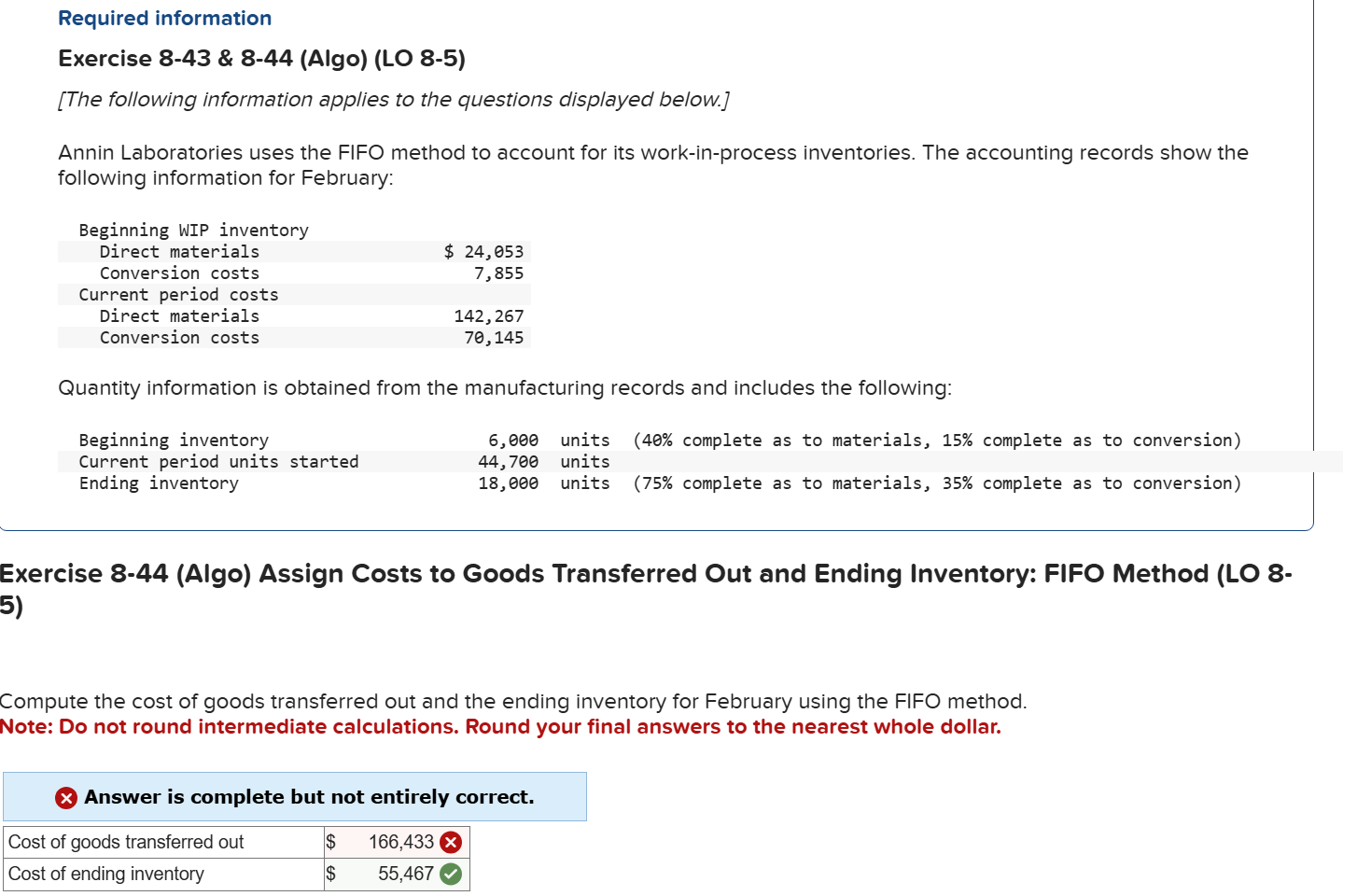 Solved Exercise 8-44 (Algo) ﻿Assign Costs to Goods | Chegg.com