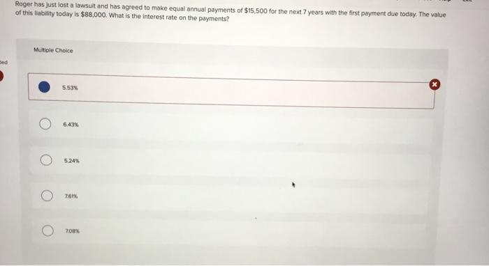 Solved Roger has just lost a lawsuit and has agreed to make | Chegg.com