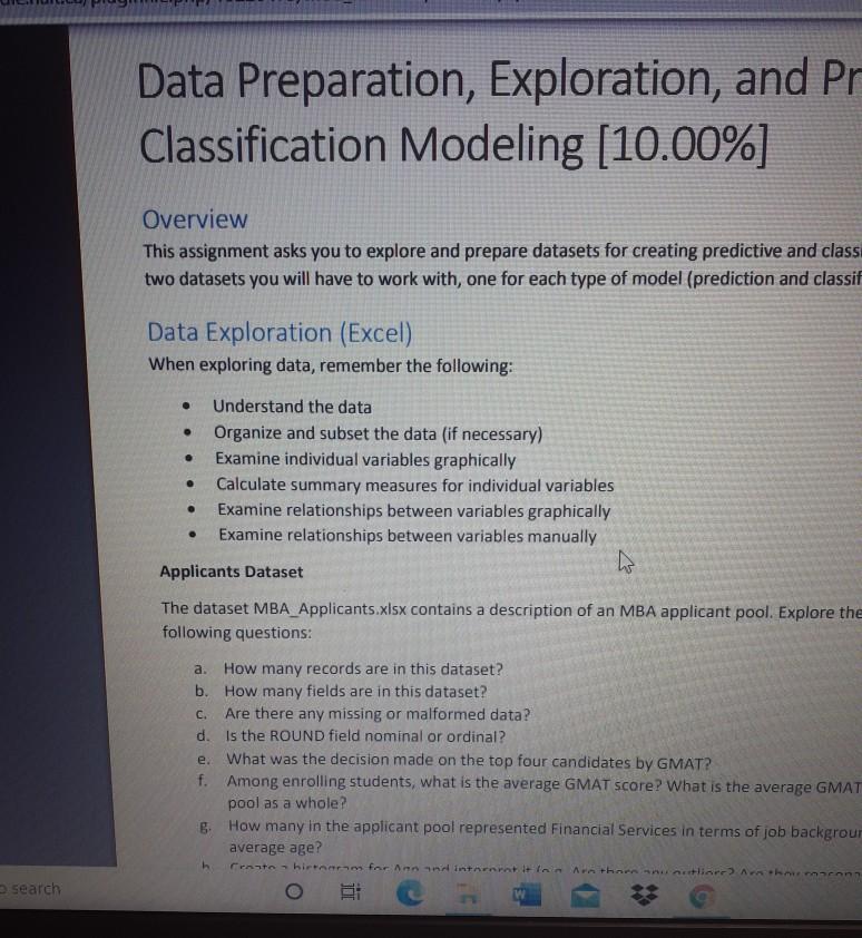 Data Preparation, Exploration, and Predictive and | Chegg.com