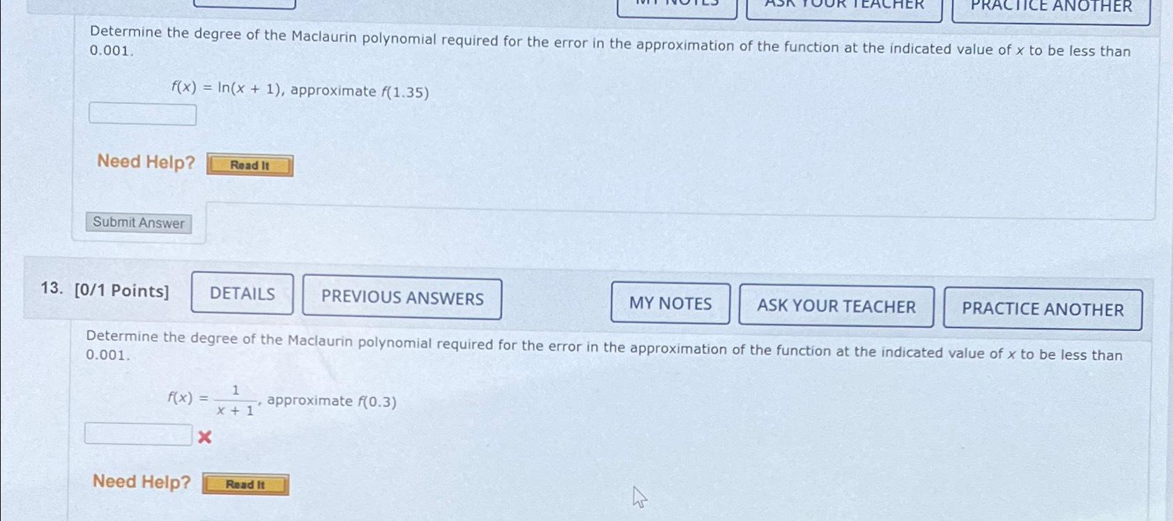 Solved Determine the degree of the Maclaurin polynomial | Chegg.com