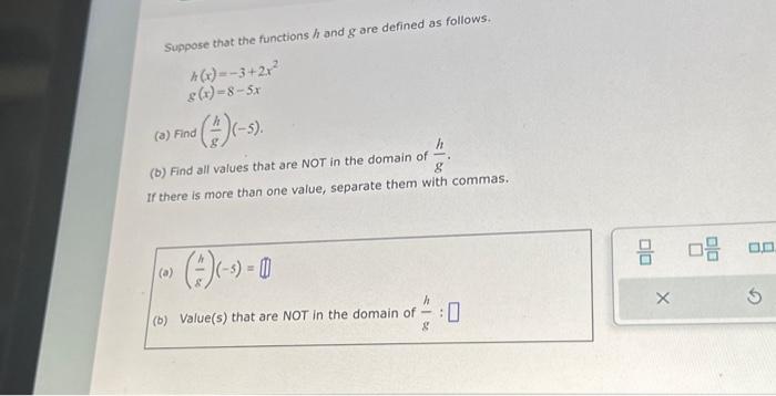 Solved Suppose that the functions h and g are defined as | Chegg.com