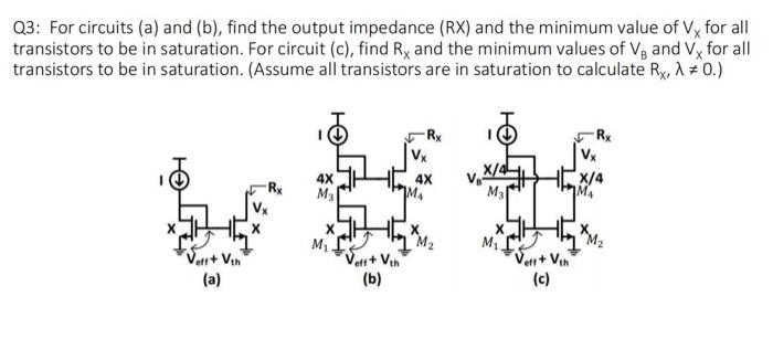 Solved For circuits (a) and (b), find the output impedance | Chegg.com