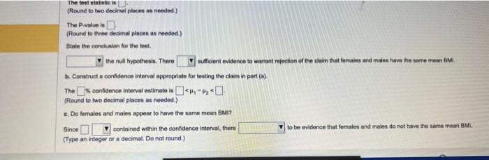 Solved aqual. Let population 1 be fomalss. Complete parts | Chegg.com