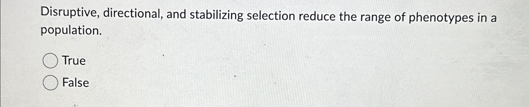 Solved Disruptive, directional, and stabilizing selection | Chegg.com