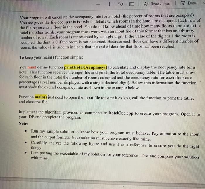 Solved + TA! Read aloud Draw Your program will calculate the | Chegg.com