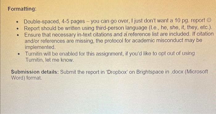 Solved Prepare a 4 to 5-page report outlining details | Chegg.com