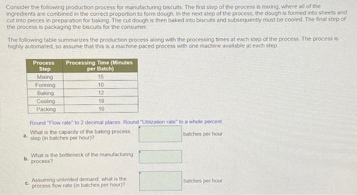 Solved Consider the following production process for | Chegg.com