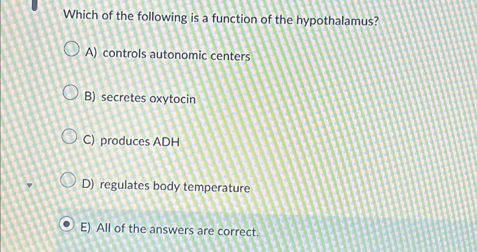 Solved Which of the following is a function of the | Chegg.com