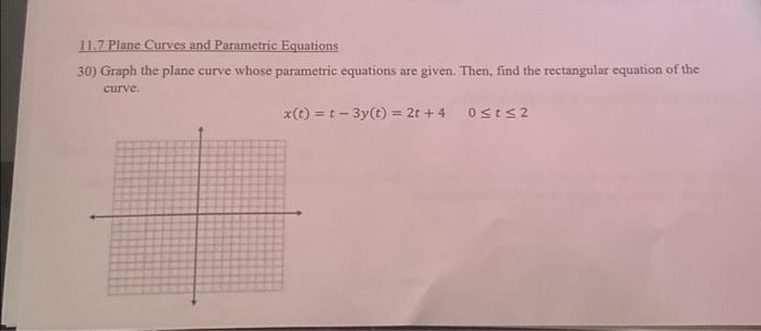 Solved 11.7. Plane Curves and Parametric Equations 30) Graph | Chegg.com