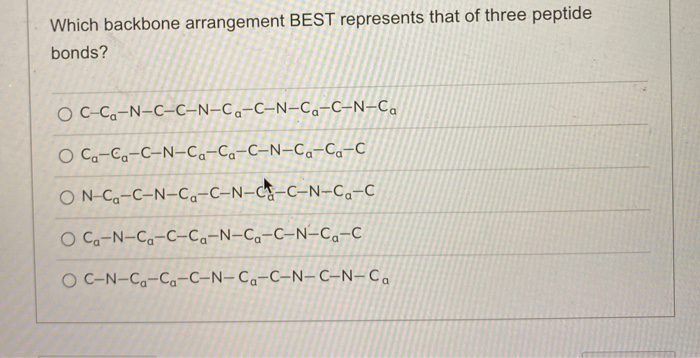 Solved Which backbone arrangement BEST represents that of | Chegg.com