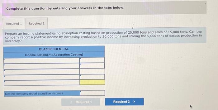 Solved Problem 6-3A (Static) Income reporting, absorption | Chegg.com