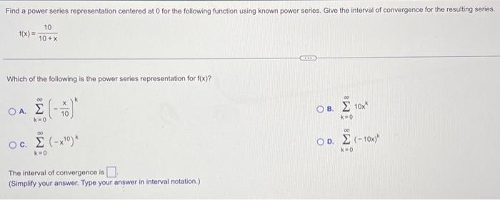 Solved Find a power series representation centered at 0 for | Chegg.com
