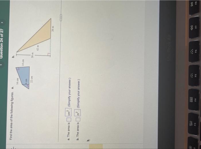 Solved Find the area of the following figure a. The area is | Chegg.com