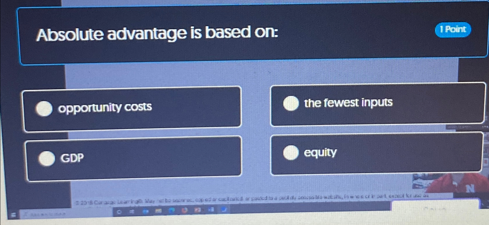 Solved Absolute advantage is based on:(1Pointopportunity | Chegg.com