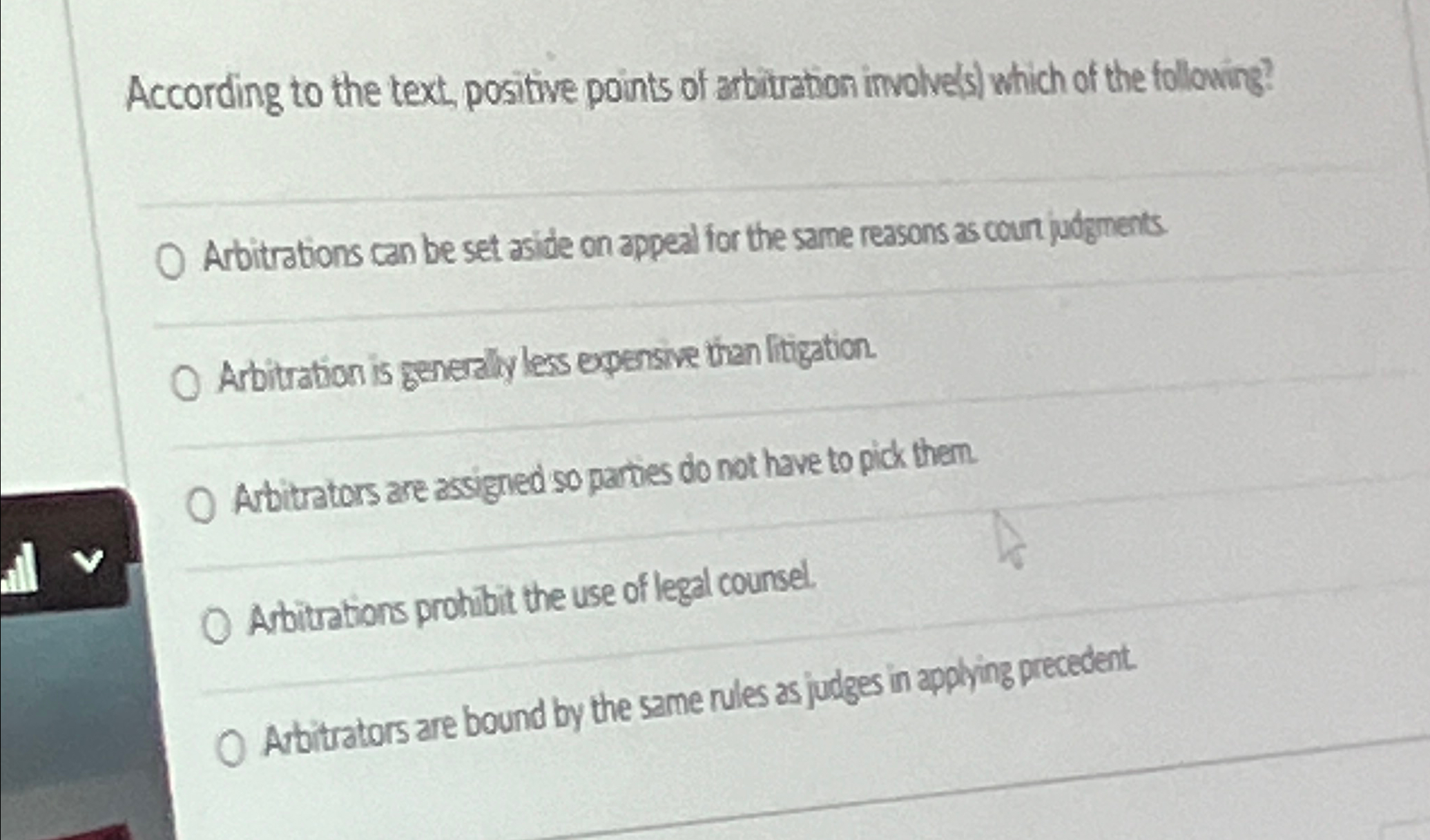 Solved According to the text, positive points of arbitration | Chegg.com