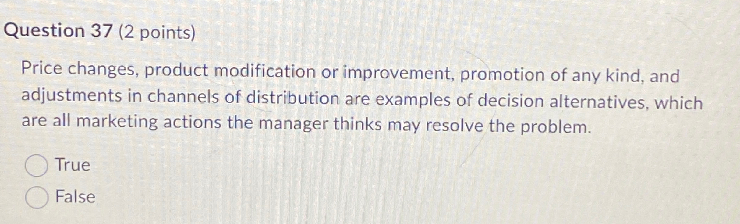 Solved Question 37 (2 ﻿points)Price changes, product | Chegg.com