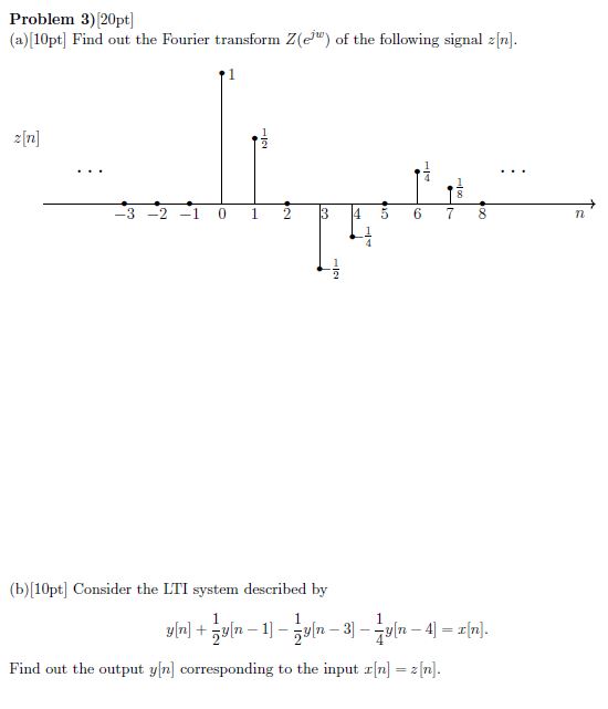 Solved Problem 3) [20pt](a) [10pt] ﻿Find out the Fourier | Chegg.com