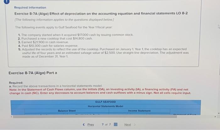 Solved Required information Exercise 8-7A (Algo) Effect of | Chegg.com