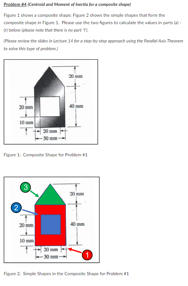 Solved 1)The area of the simple shape #1 (in mm2) ﻿is:2)The | Chegg.com