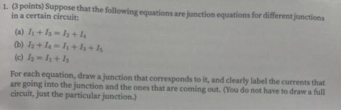 Solved 1. (3 points) Suppose that the following equations | Chegg.com