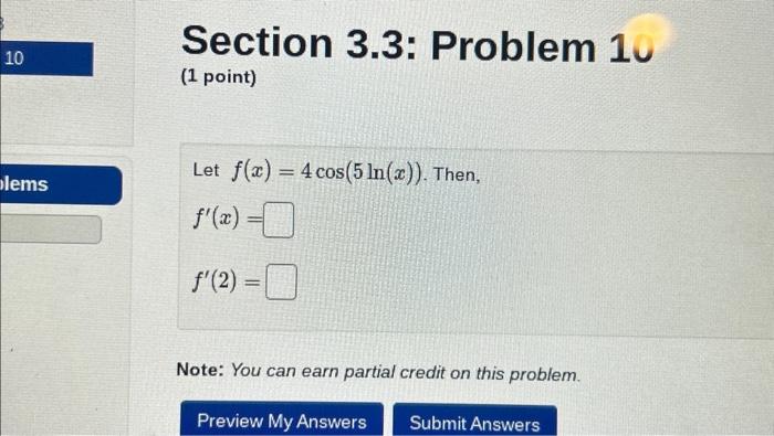 Solved Section 3.3: Problem 10 (1 point) Let | Chegg.com