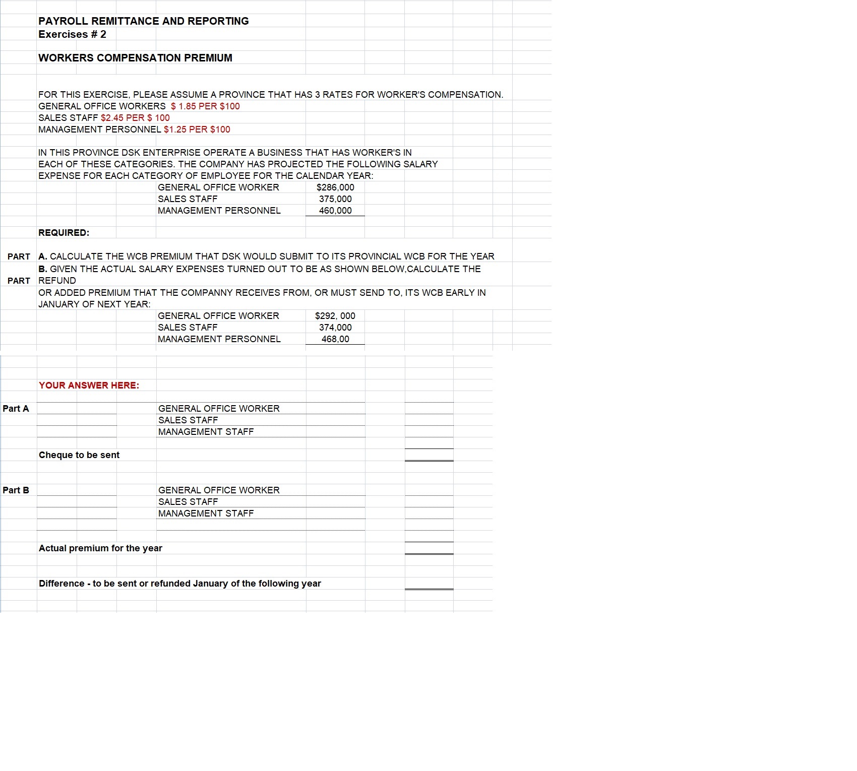 Solved Please help me answer my payroll and remittance | Chegg.com