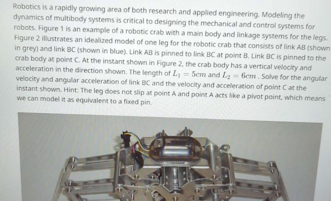 Solved Robotics is a rapidly growing area of both research | Chegg.com