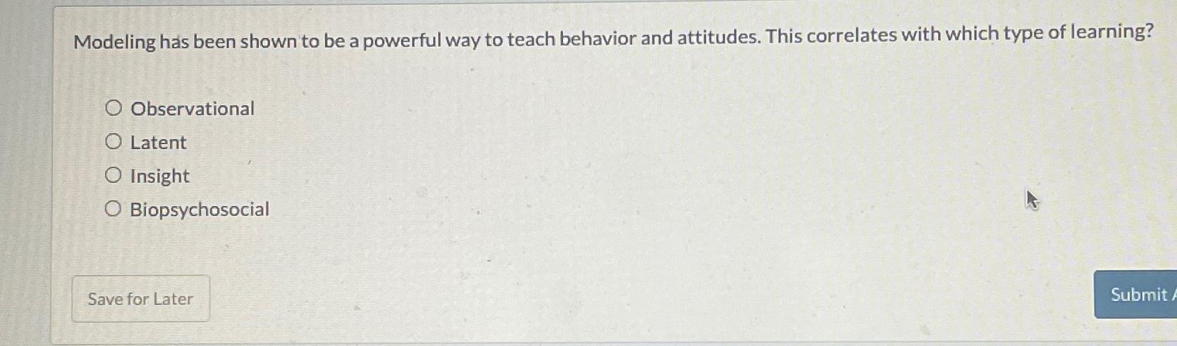 Solved Modeling has been shown to be a powerful way to teach | Chegg.com