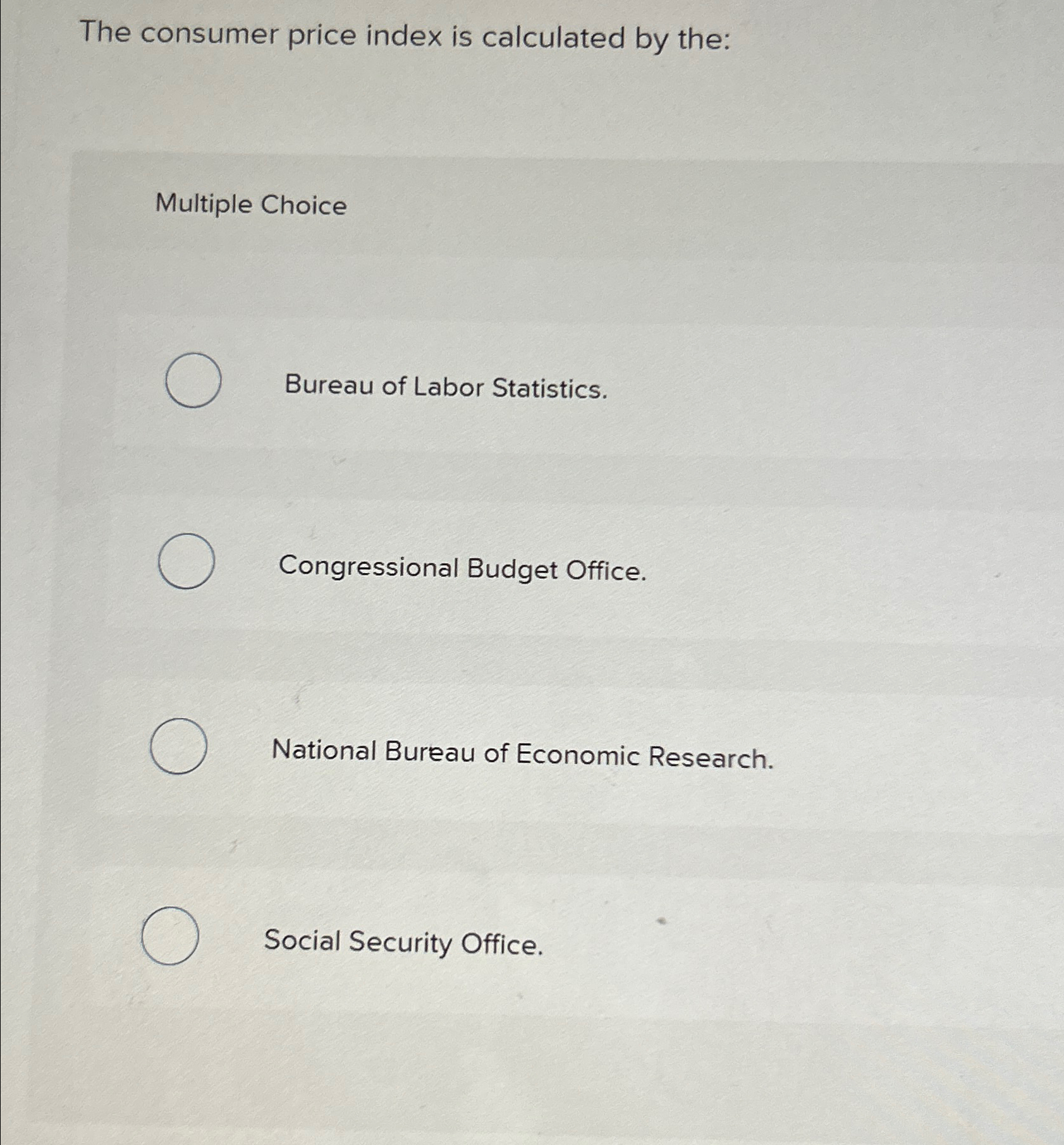 Solved The consumer price index is calculated by | Chegg.com