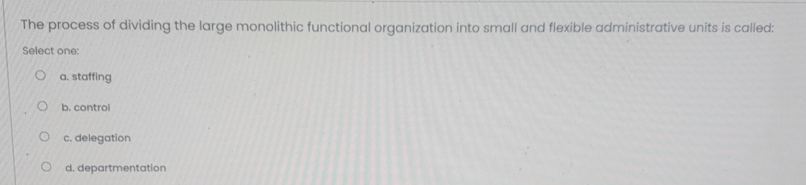 Solved The process of dividing the large monolithic | Chegg.com