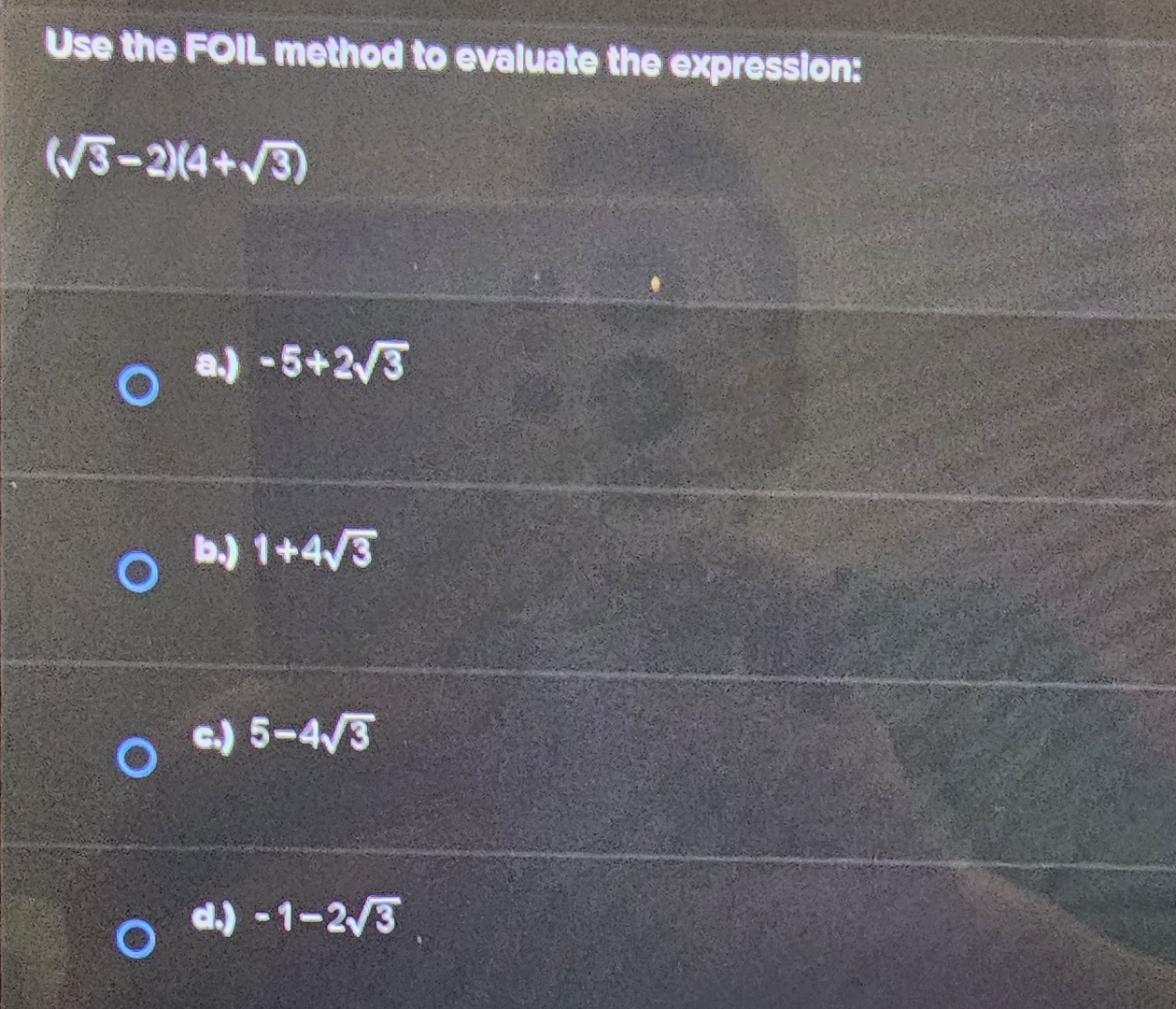 Solved Use the Foll method to evaluate the | Chegg.com