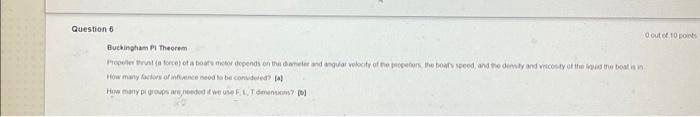 Solved Buckingham pi theorem | Chegg.com