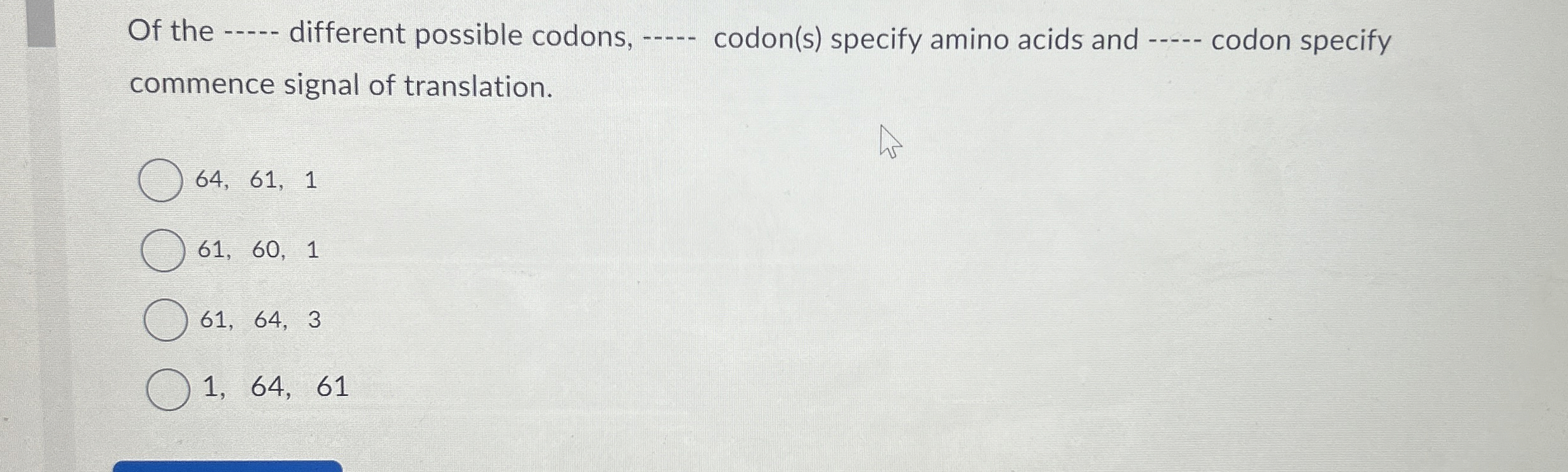 High Quality SOLUTION Of the q, ﻿different possible codons, q, ﻿codon(s) | Chegg.com