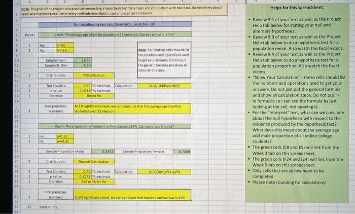 Solved Help for this spreadsheet - Review 2.2,3.1-3.3 of | Chegg.com