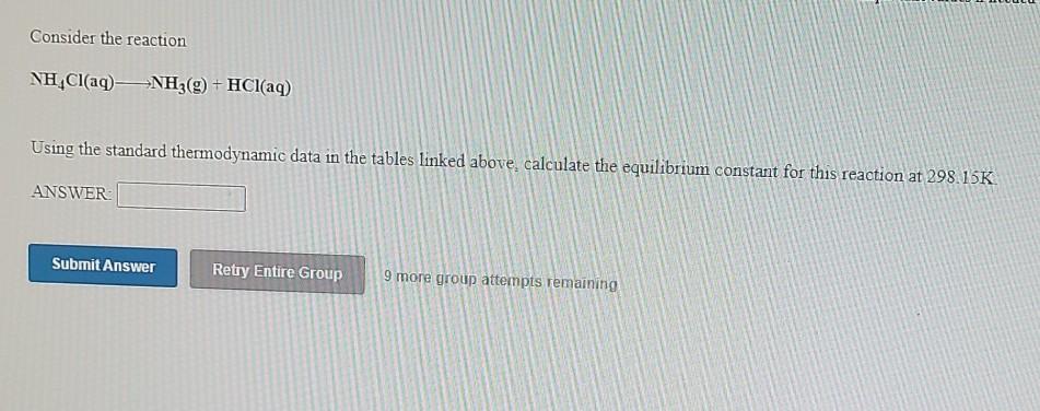 Solved Consider the reaction H2(g) + Cl2(g) 2HCl(g) Using | Chegg.com