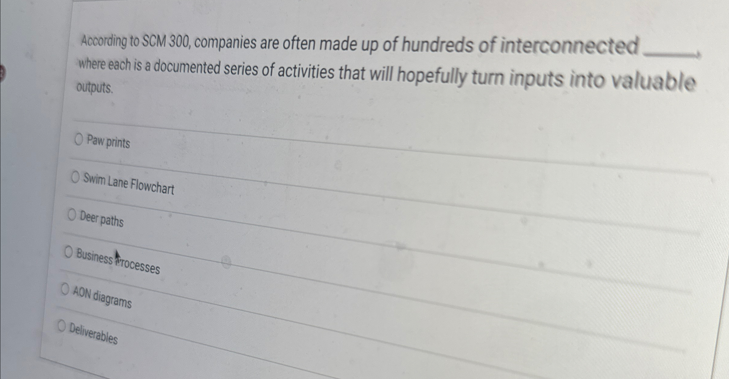 Solved According to SCM 300, ﻿companies are often made up of | Chegg.com