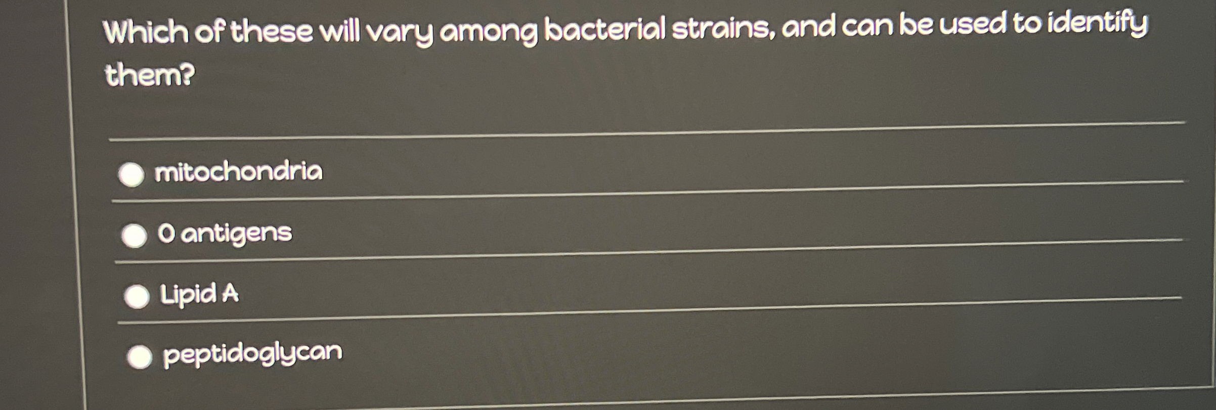 Solved Which of these will vary among bacterial strains, and | Chegg.com