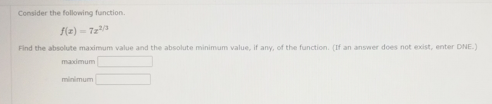 Solved Consider The Following Function F X 7x23find The