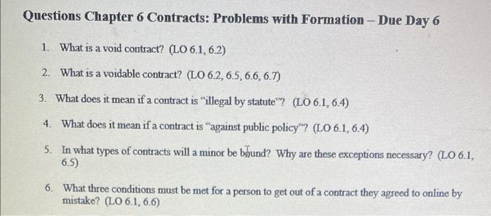 Questions Chapter 6 Contracts: Problems with | Chegg.com
