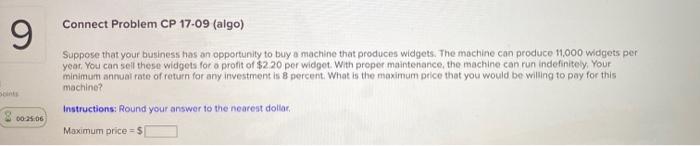Solved 9 Connect Problem CP 17-09 (algo) Suppose that your | Chegg.com