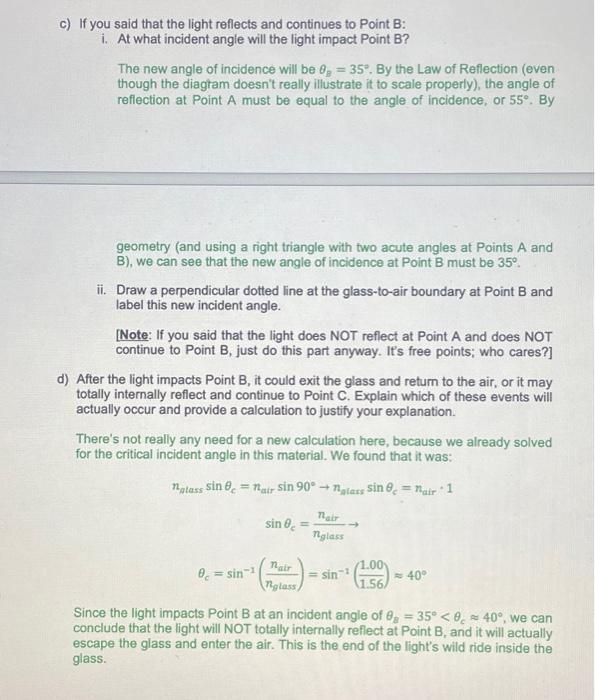 Light enters a rectangular glass prism and impacts | Chegg.com