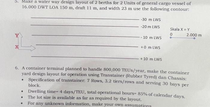 Solved 5. Make a water way design layout of 2 berths for 2 | Chegg.com